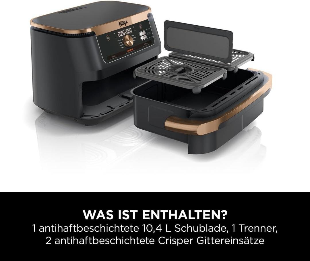 Ninja Foodi FlexDrawer Dual Zone Heißluftfritteuse AF500EUCP (Schwarz ...